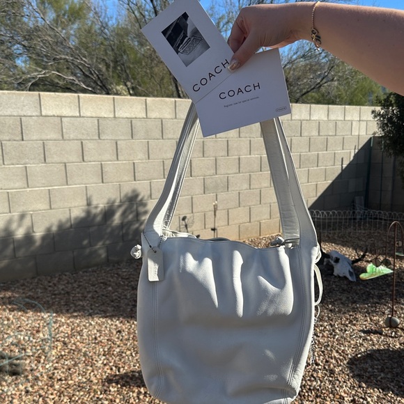 Coach | Bags | Coach Ivory Leather Shoulder Bag | Poshmark